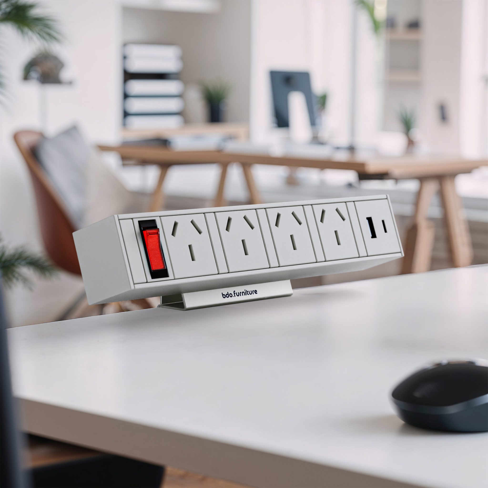 Pluggo Desk Table Top Power Data Rail Clamp Lead | BDO Furniture