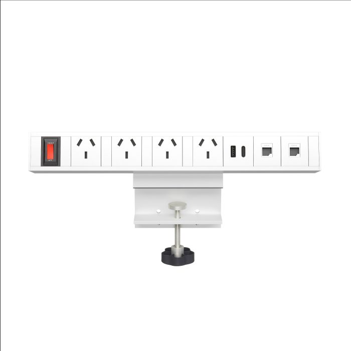 Pluggo Desk Table Top Power Data Rail Clamp Lead | BDO Furniture