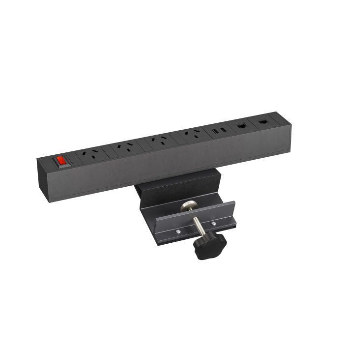 Pluggo Desk Table Top Power Data Rail Clamp Lead | BDO Furniture