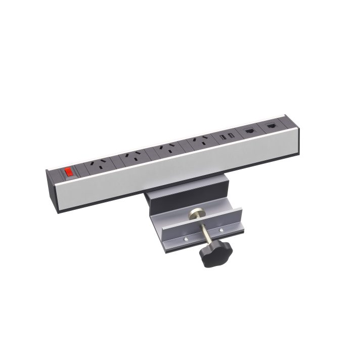 Pluggo Desk Table Top Power Data Rail Clamp Lead | BDO Furniture
