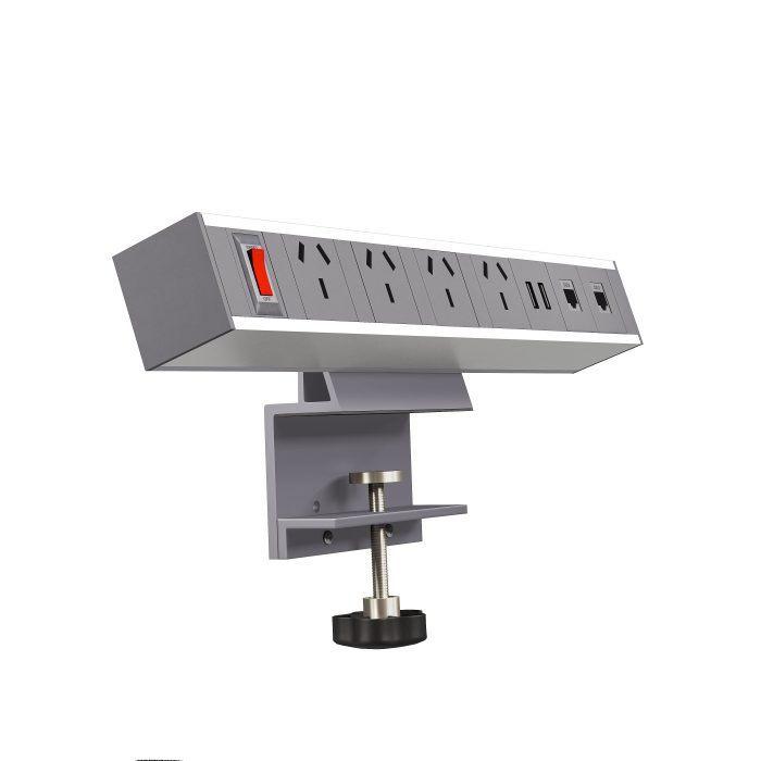 Pluggo Desk Table Top Power Data Rail Clamp Lead | BDO Furniture