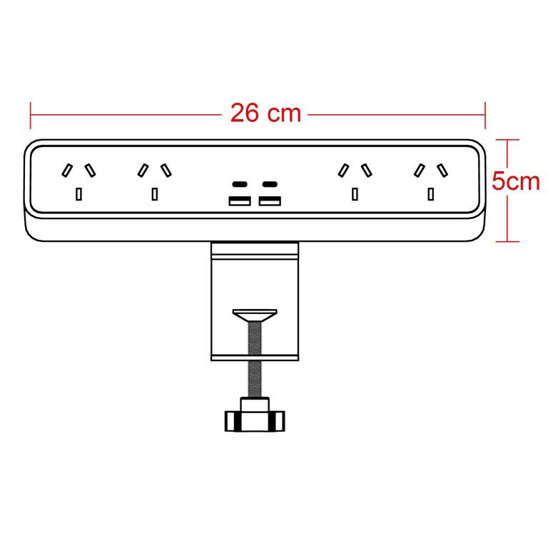 Pluggo II Fast Charge Desk Top Power Rail | BDO Furniture
