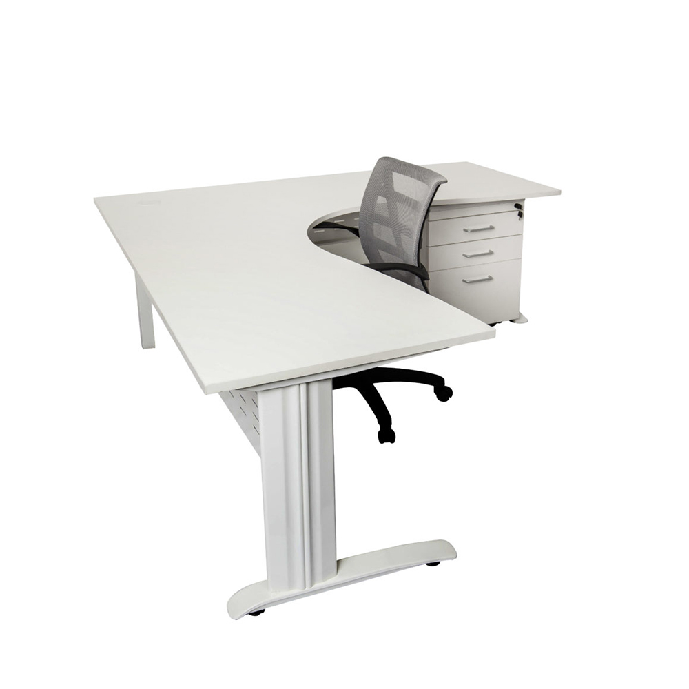 FastX Corner Desk Metal Frame & Modesty Product | BDO Furniture