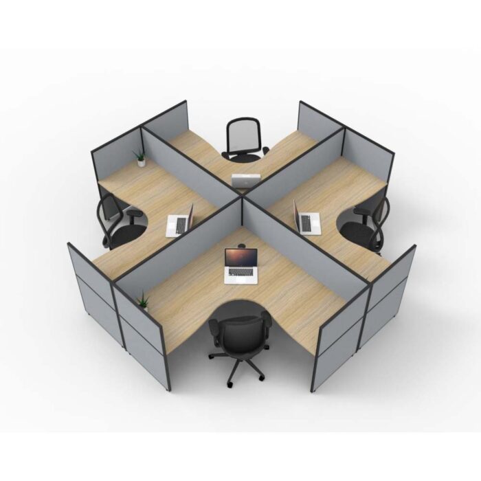 Buy 4-Person X-Shape Corner Workstation Online | BDO Furniture