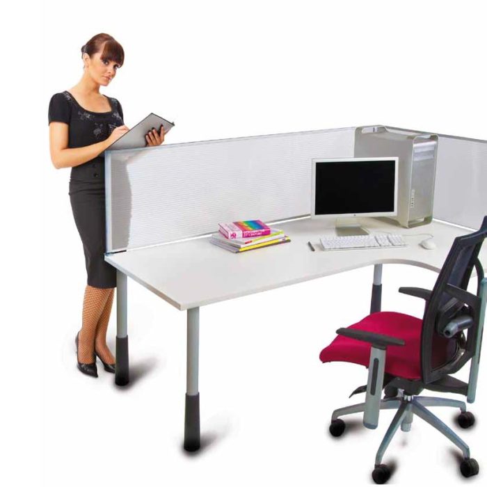 Ice Desk Mounted Frosted Privacy Partition Screen | BDO Furniture