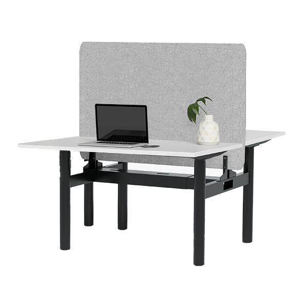 Round Leg Fixed Back to Back Desk with Optional Screen