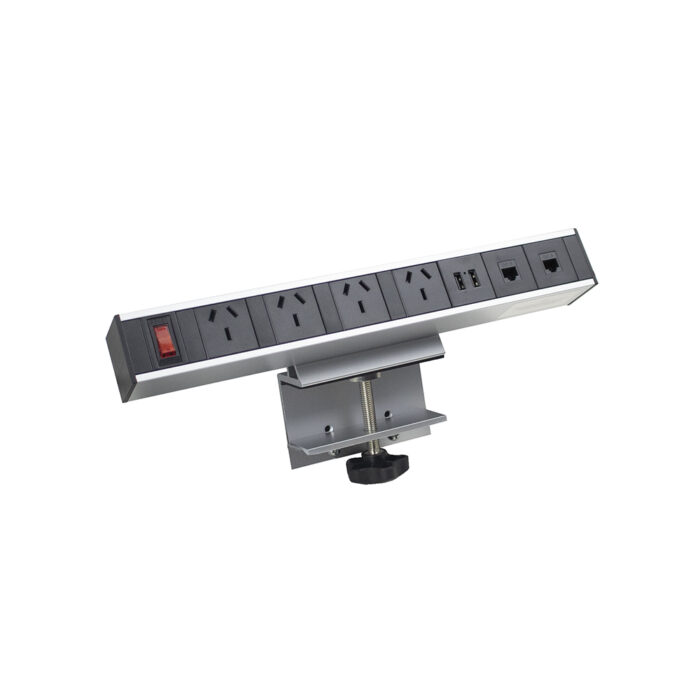 Pluggo Desk Table Top Power Data Rail Clamp Lead | BDO Furniture