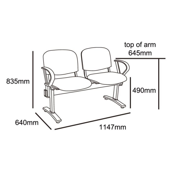 Buy Omega Beam Two-Seater Bench Online | BDO Furniture